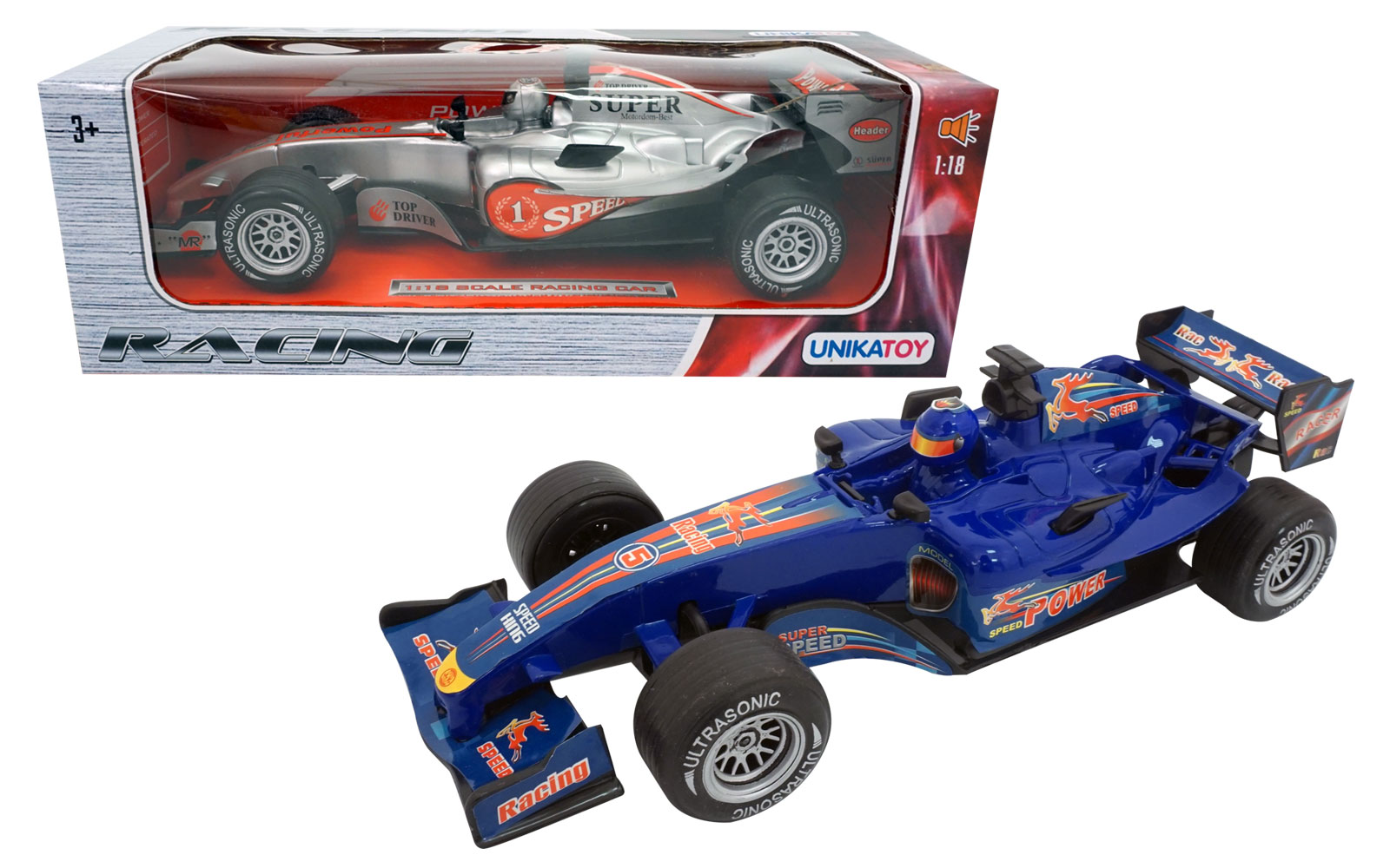 Formula racing with sound, battery operated, 25 cm - UNIKASHOP